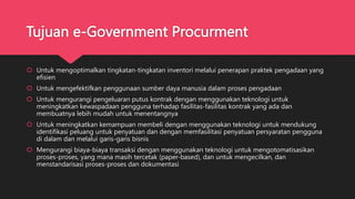 E-Procurement untuk meminimalkan KKN dalam pengadaan barang dan jasa | PPTX