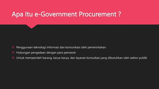 E-Procurement untuk meminimalkan KKN dalam pengadaan barang dan jasa | PPTX