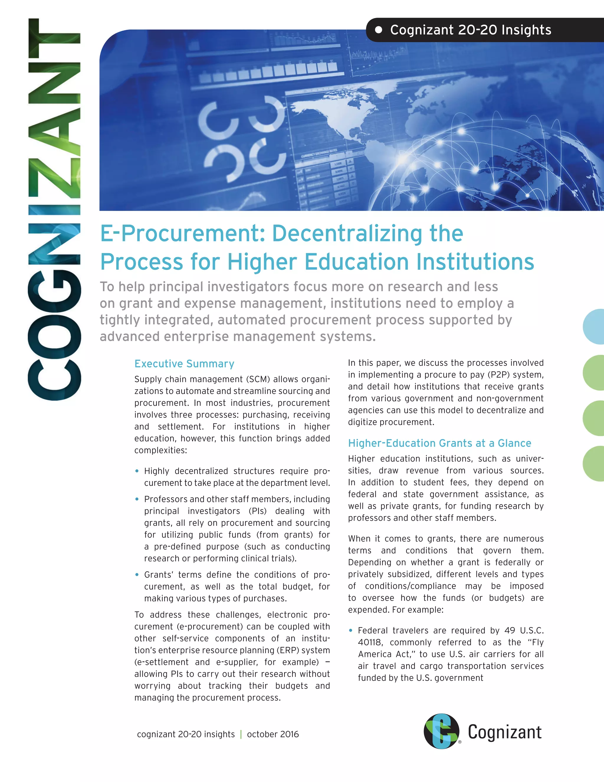 E-Procurement: Decentralizing the Process for Higher Education Institutions | PDF