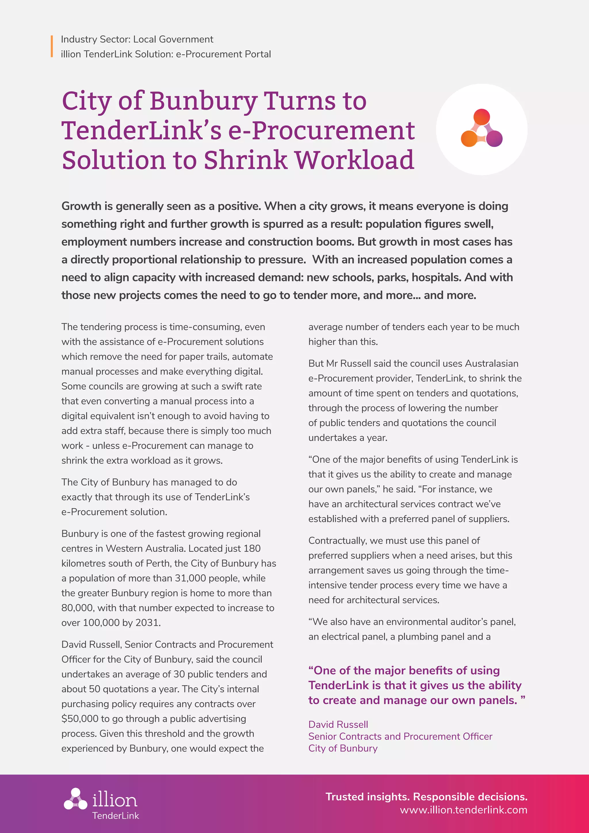 E-Procurement Client Story - City of Bunbury | PDF