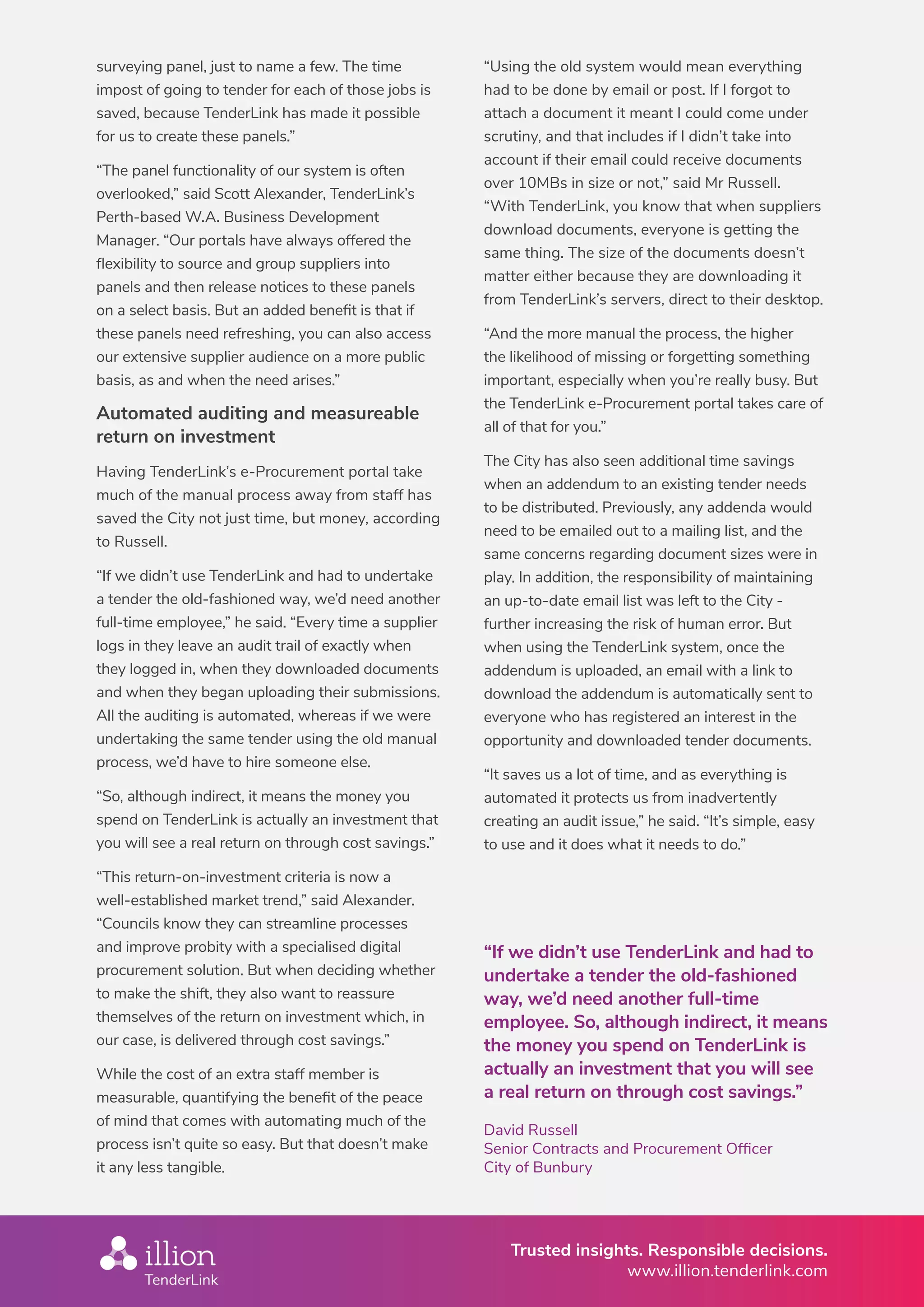 E-Procurement Client Story - City of Bunbury | PDF