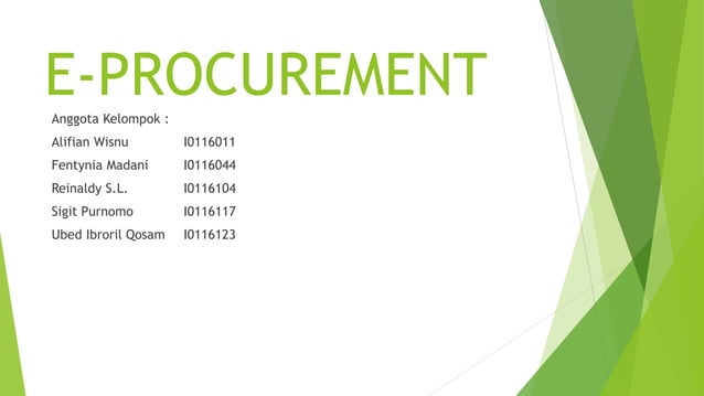 Kelompok 5 manajemen kontruksi (e-Procurement) | PPT