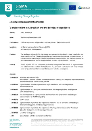 E procurement programme 29 Oct 2014 Azerbaijan | PDF