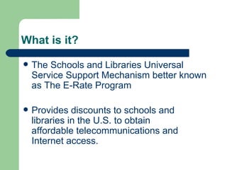 E rate and technology plan | PPT