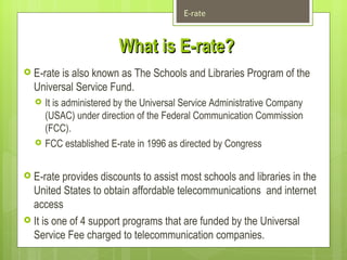 E rate and tech plan | PPT