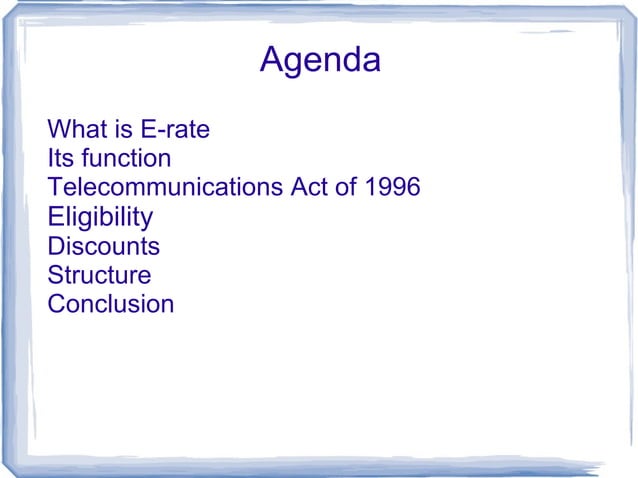 E rate power point | ODP | Education industry | Industries