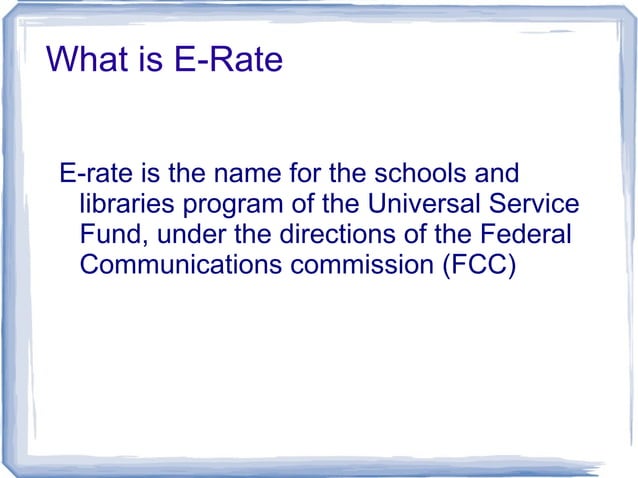 E rate power point | ODP | Education industry | Industries
