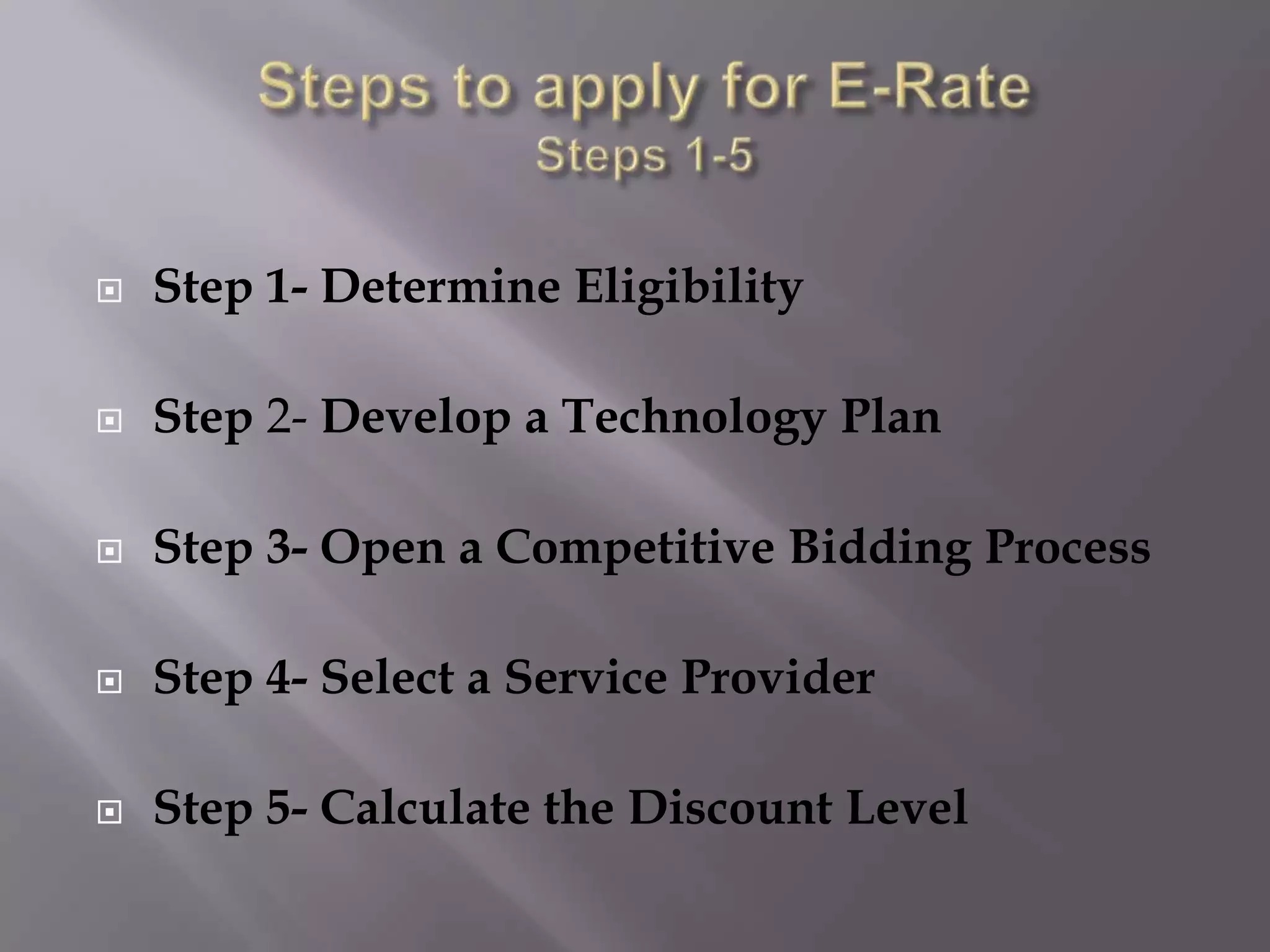 E rate powerpoint presentation | PPT