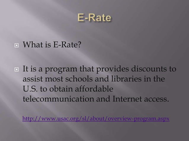 E rate powerpoint presentation | PPT