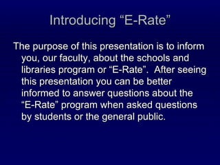 E rate presentation | PPT