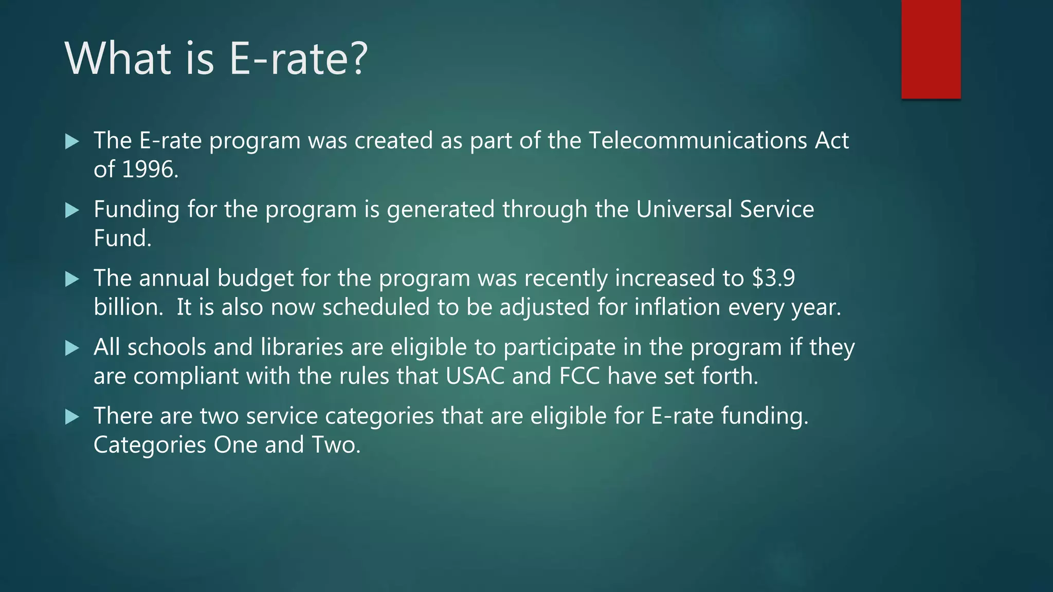 E rate Explained - 2015 | PPTX