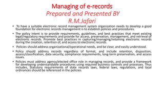 The Electronic-record management practice | PPTX