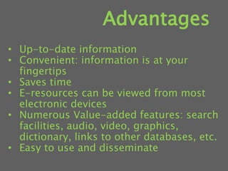 Introduction to e-resources | PPTX