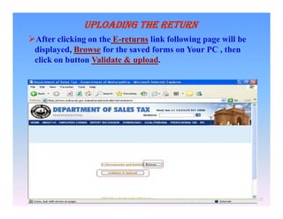 e-Return & e-Payment under MVAT Act | PPT