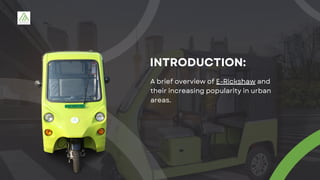 E-Rickshaw: An Eco-Friendly Solution for Urban Transportation | PDF