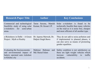 E-Rickshaw Presentation | PPTX