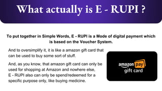 E - RUPI: A Step towards Digitalization in India | PPTX