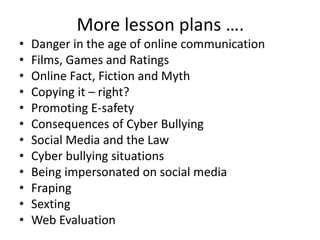 E safety for kids: curriculum, lessons, resources | PPT
