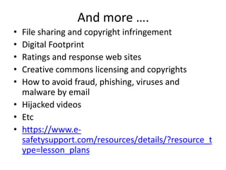 E safety for kids: curriculum, lessons, resources | PPT