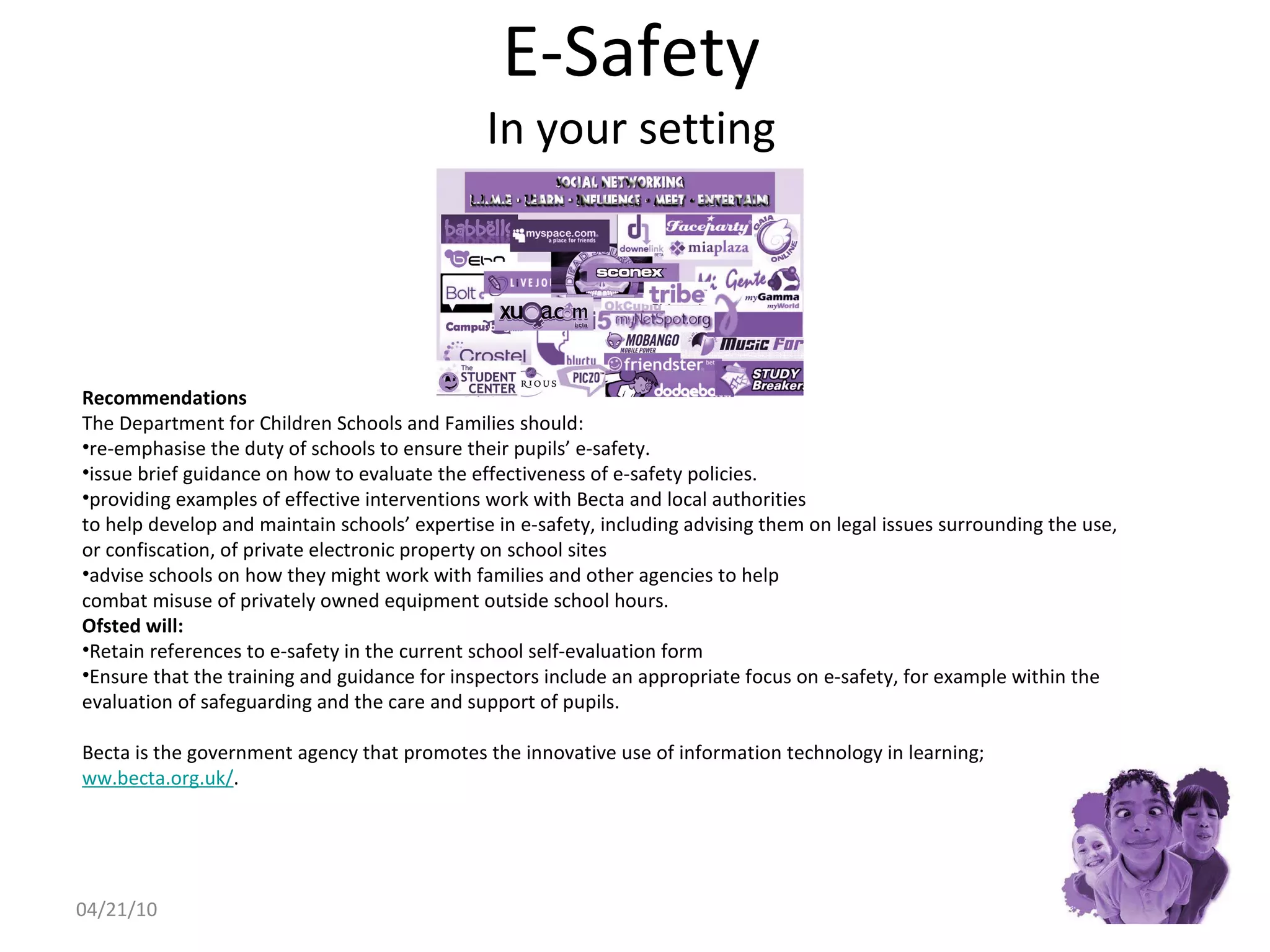 E safety presentation staff workshop | PPT