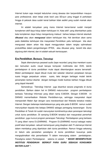 E school, suatu pembelajaran berbasis entrepeneurship.odt