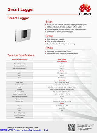 E showcase+huawei+smart+pv+plant+solutions | PDF