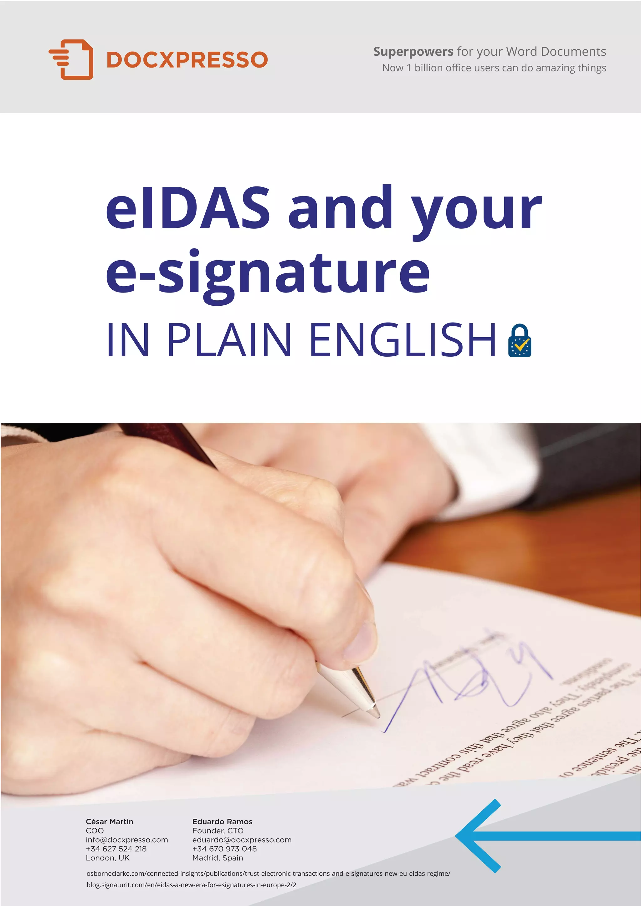 E-Signature Eidas Docxpresso | PDF