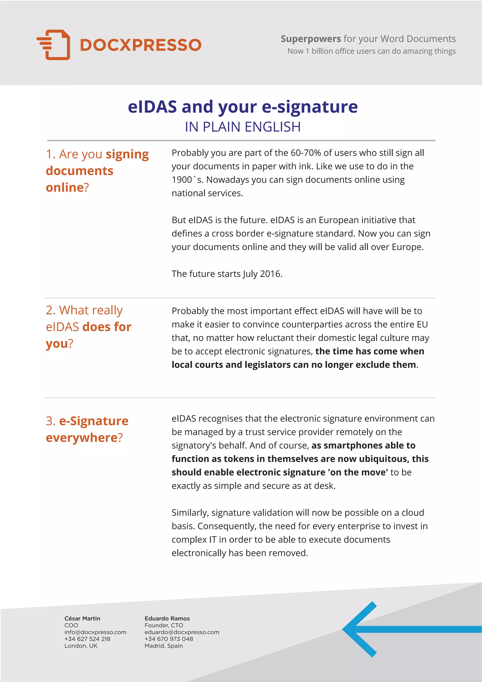E-Signature Eidas Docxpresso | PDF