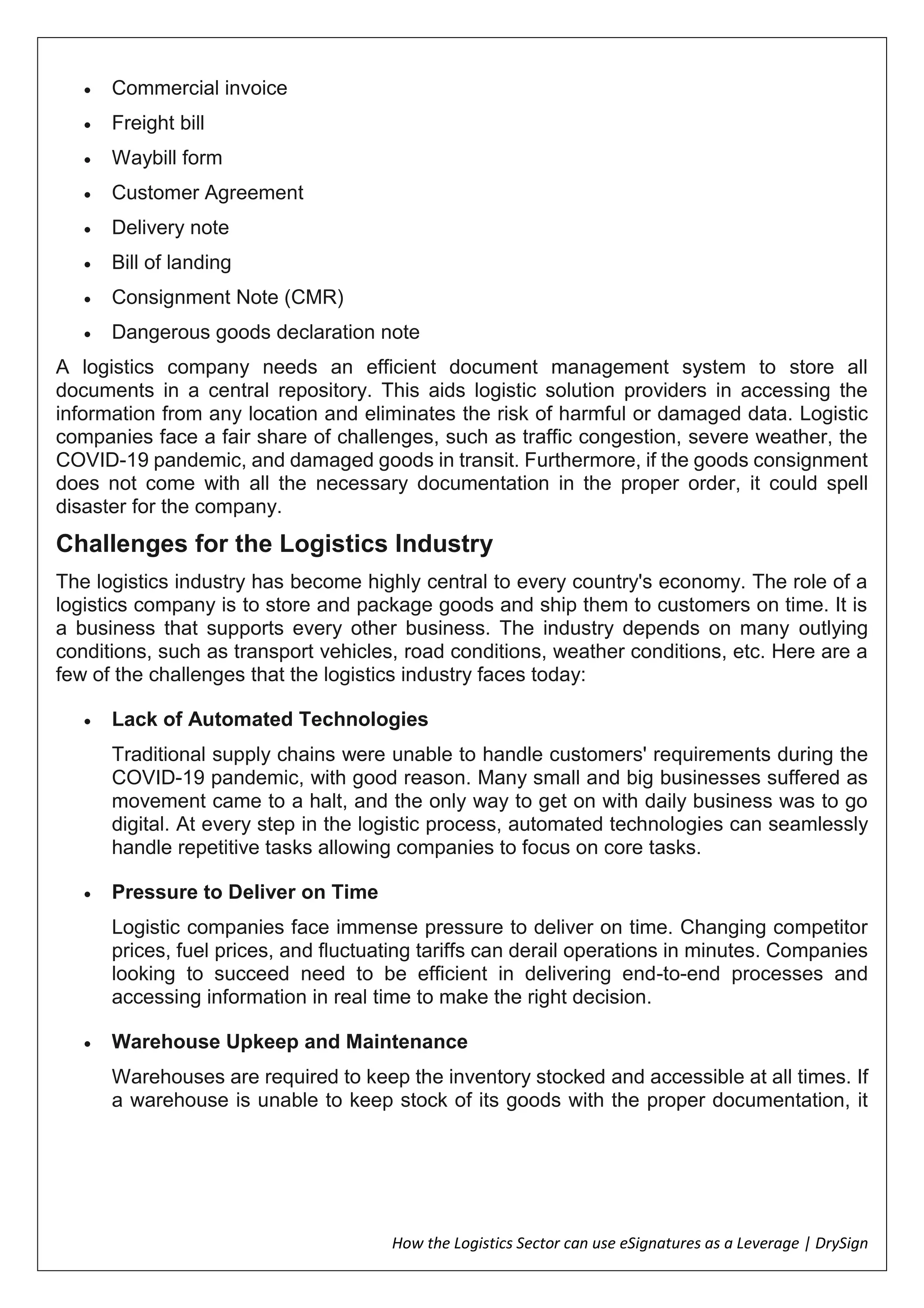 E-signatures: A Solution to Streamline the Supply Chain in Logistics ...