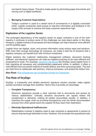 E-signatures: A Solution to Streamline the Supply Chain in Logistics ...
