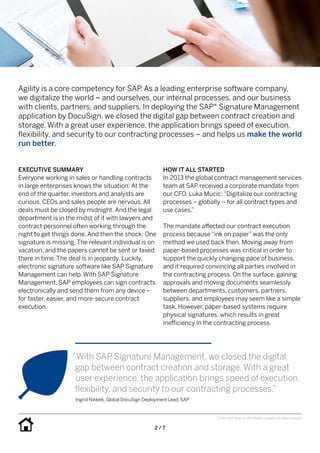 E Signature Solution Brief - SAP Signature Management by Docusign | PDF