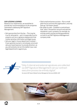E Signature Solution Brief - SAP Signature Management by Docusign | PDF