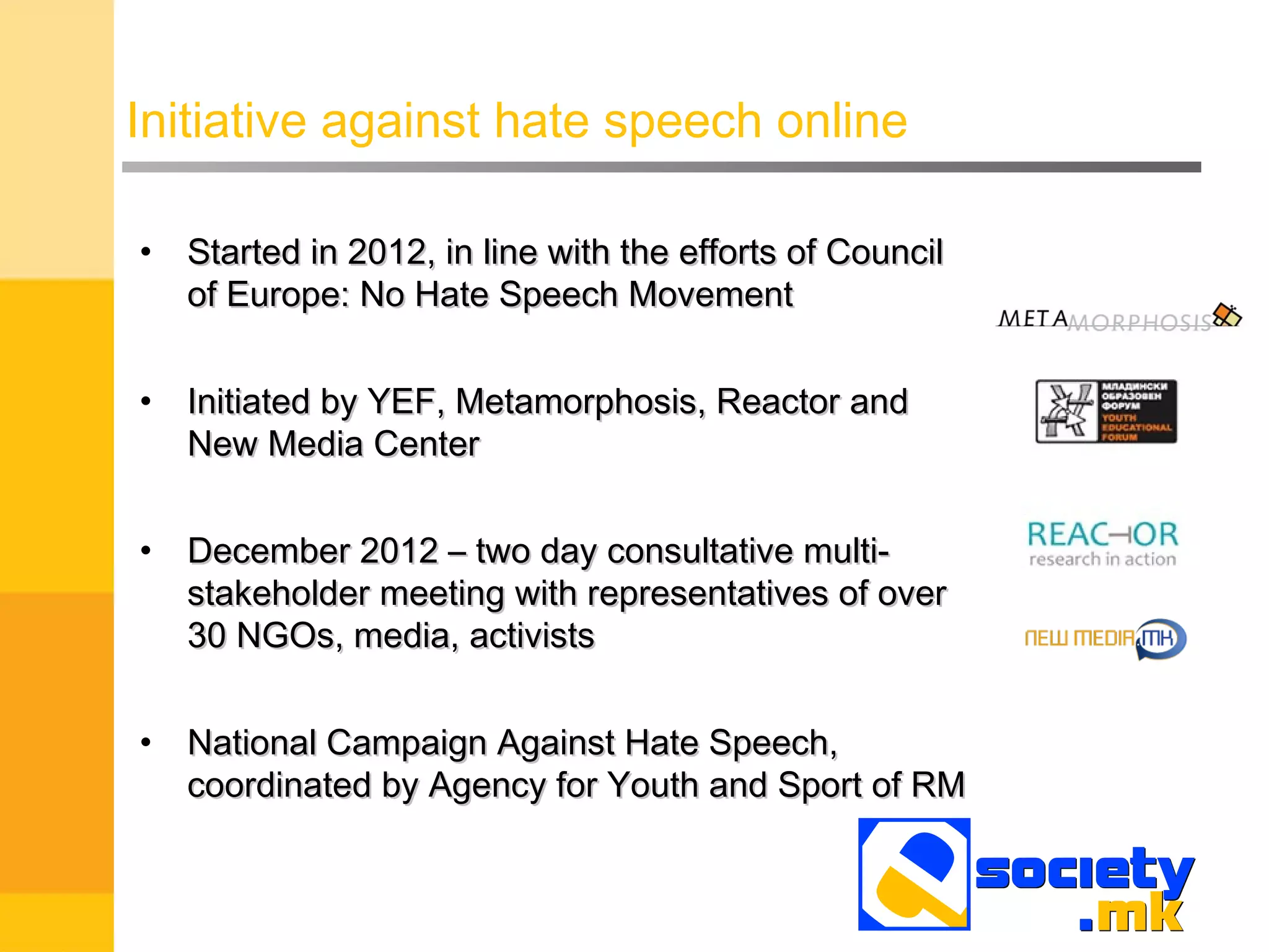 Fighting Hate Speech Online - Filip Stojanovski | PPT