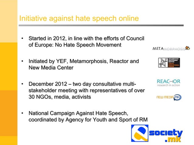 Fighting Hate Speech Online - Filip Stojanovski | PPT