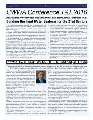CAWASA Inc. E Source magazine January 2017 | Caribbean Water & Sewerage ...
