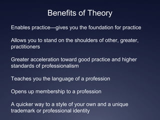 Why theory is useful. A perspective from E-Space. | PPT