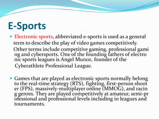 E sports | PPTX