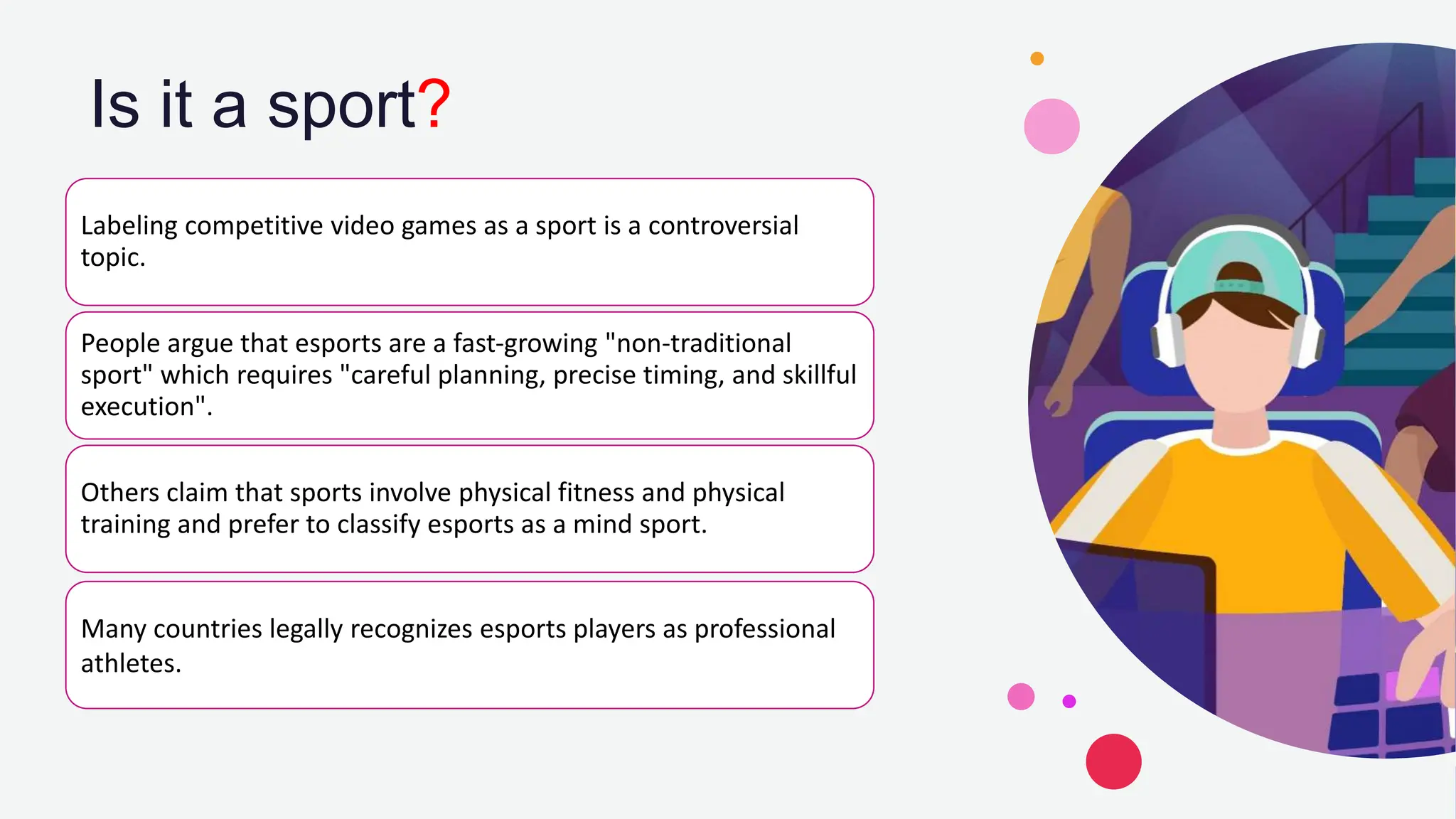 A comparison between sports vs E-sports. | PPTX