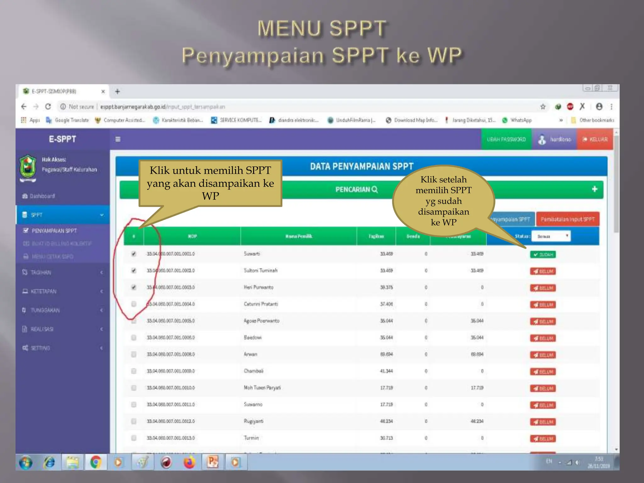 Tutorial Penggunaan Aplikasi E-SPPT Kabupaten Banjarnegara.pptx