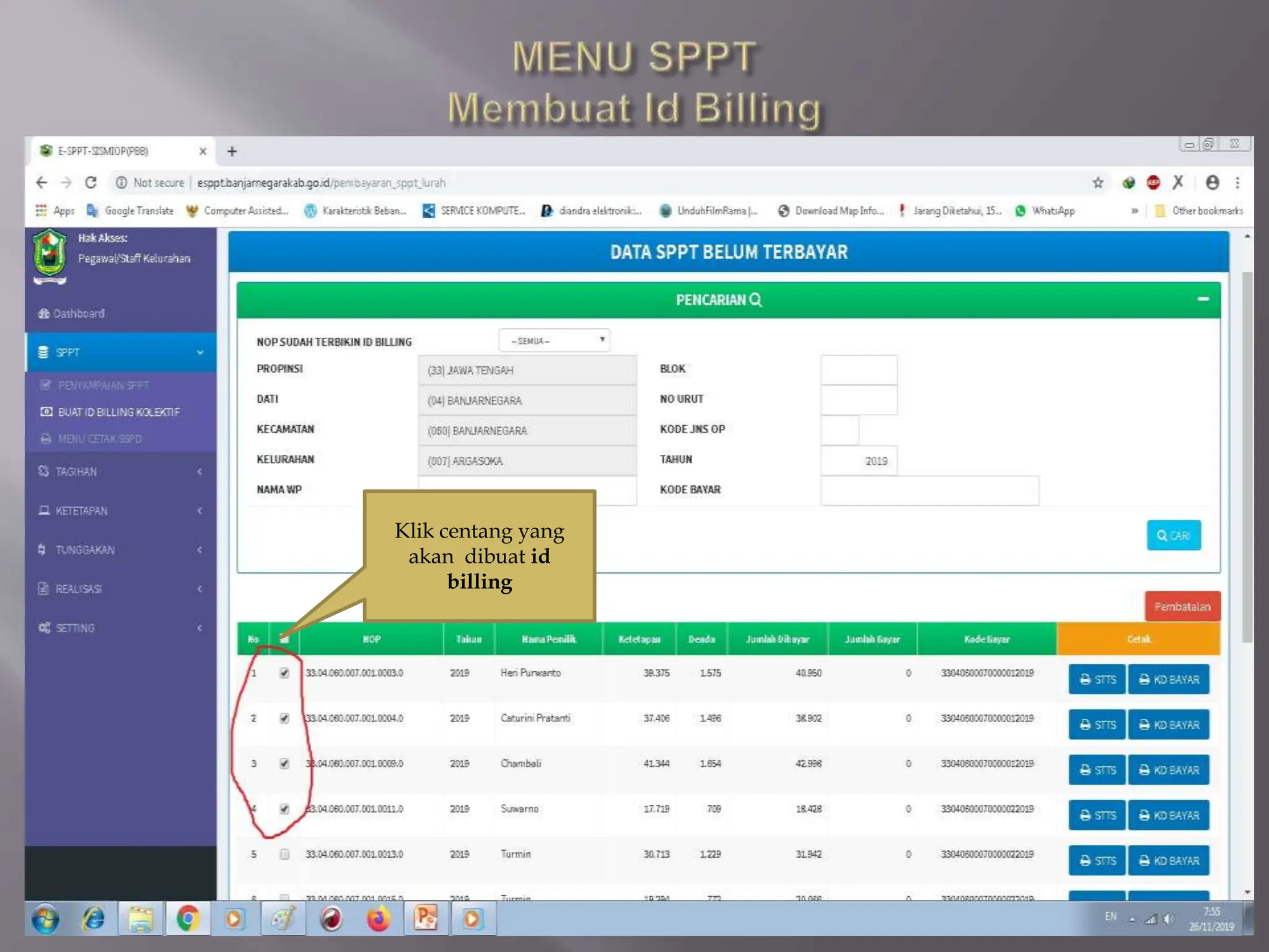 Tutorial Penggunaan Aplikasi E-SPPT Kabupaten Banjarnegara.pptx