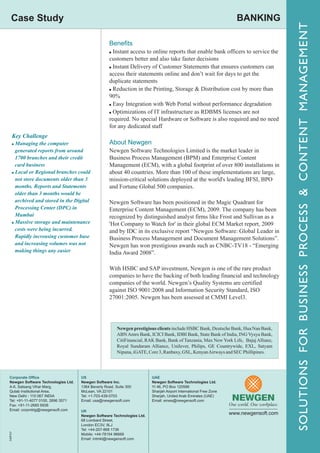 E-Statement Solution using Newgen’s Omni Output Management Suite (O2MS ...