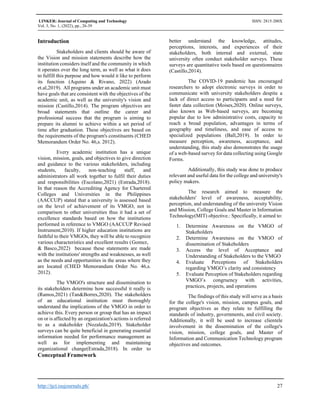 “E-SurveyCo MIT: A Electronic Survey of Community Perception, Awareness, Acceptance, and ...