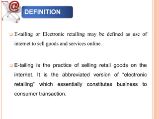 E tailing | PPTX