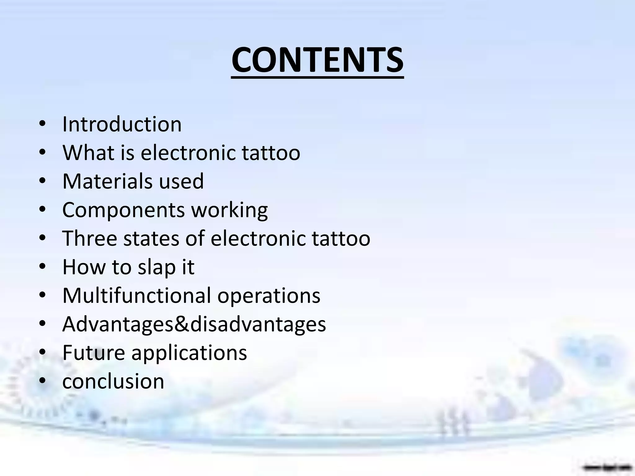ELECTRONIC TATTOO | PPTX