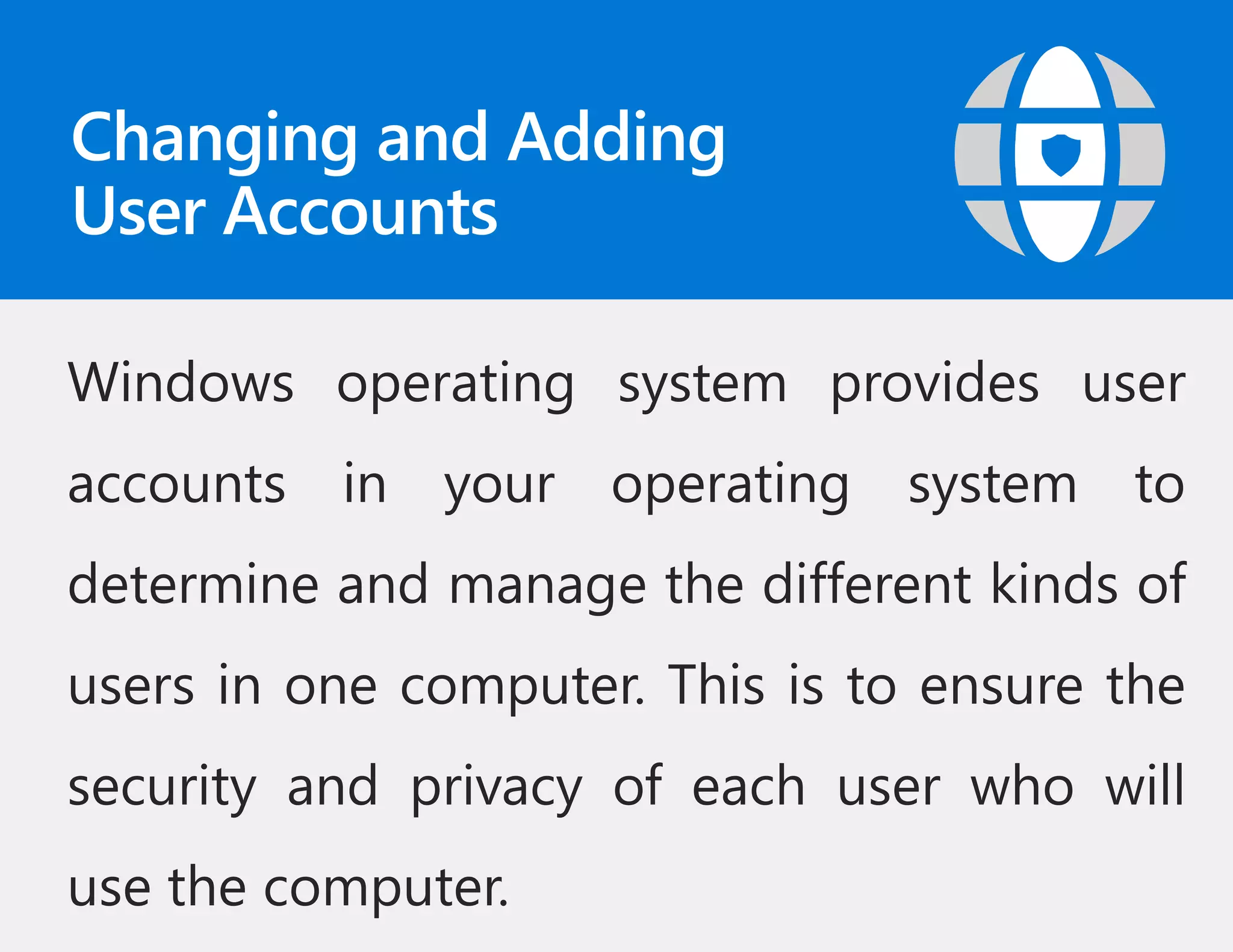 Windows Security: Changing and Adding User Account | PPTX