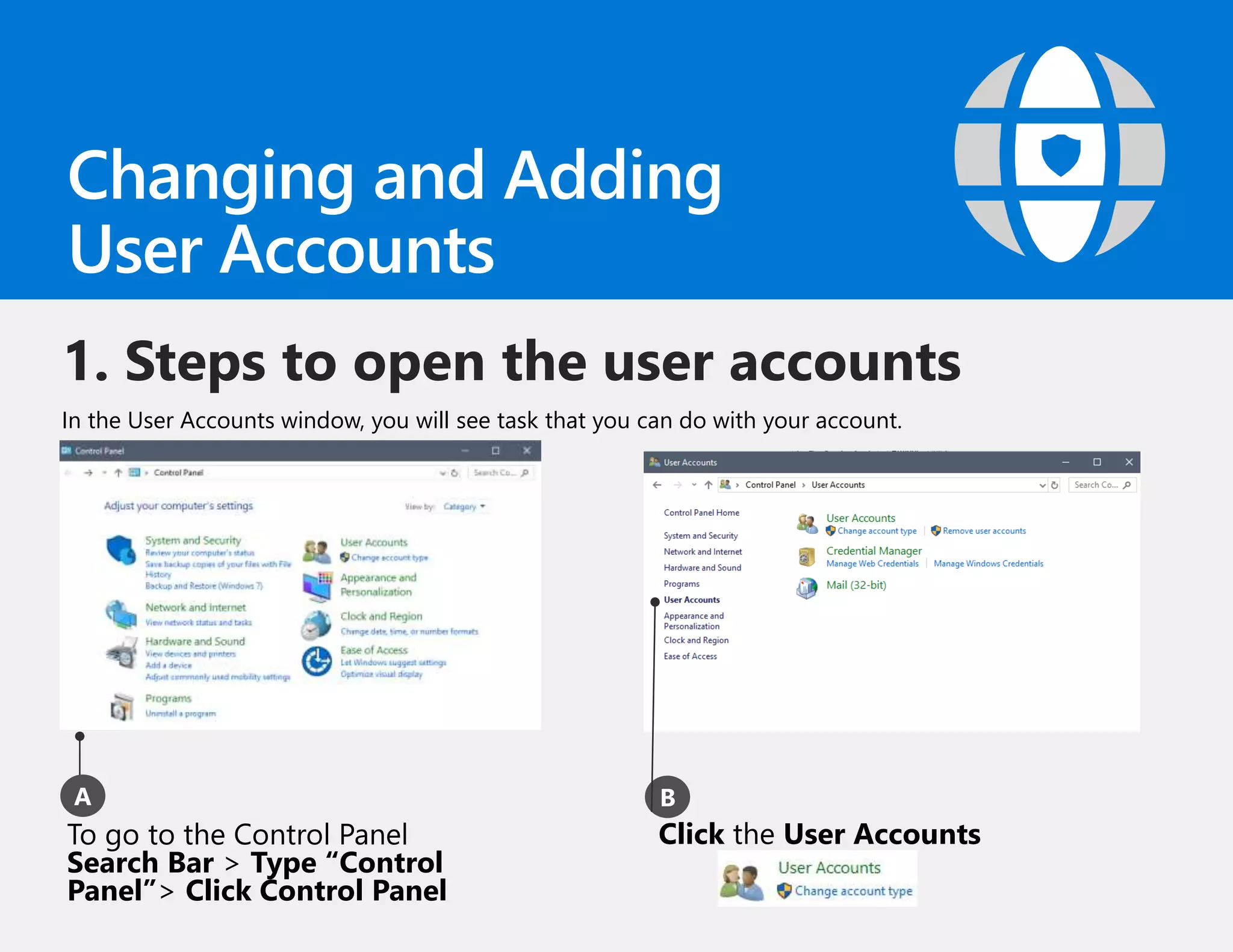 Windows Security: Changing and Adding User Account | PPTX