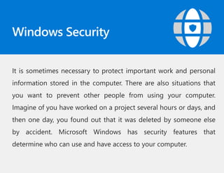 Windows Security: Changing and Adding User Account | PPTX