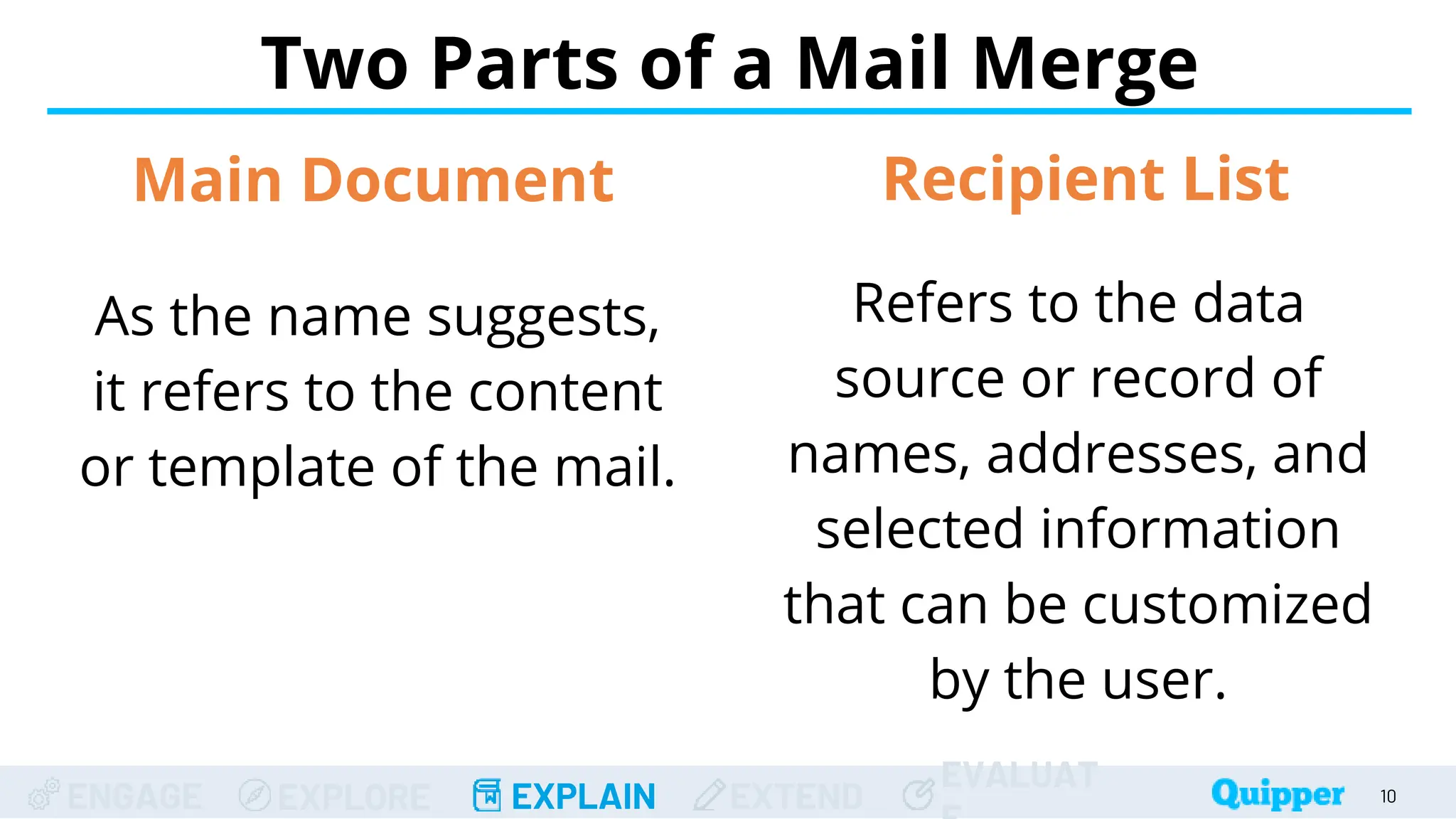 E-Tech Lesson 8 Mail Merge and Label Generation | PPTX