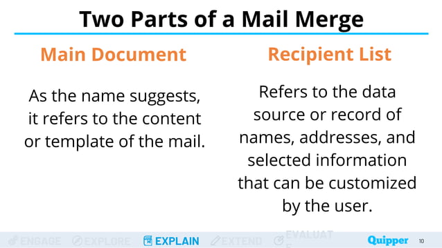 E-Tech Lesson 8 Mail Merge and Label Generation | PPTX