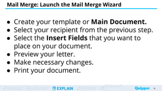 E-Tech Lesson 8 Mail Merge and Label Generation | PPTX
